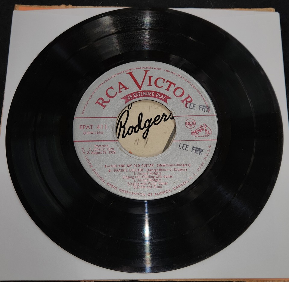 45 EP JIMMY RODGERS MEMORIAL ALBUM VOLUME 6 RCA VICTOR EPAT 411 COUNTRY ...