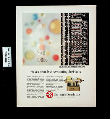 1956 Burroughs Sensimatic Error-Free Accounting Machine Vintage Print ...