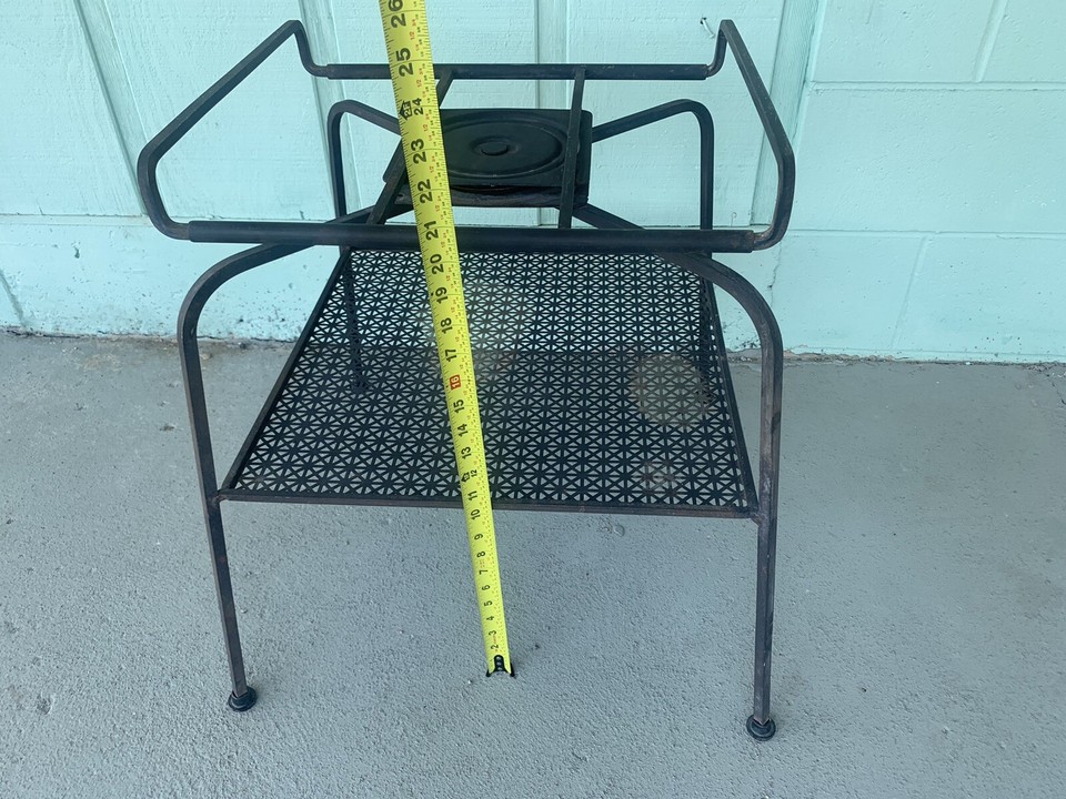 Mid Century Retro Atomic Metal Mesh Swivel Tv Record Audio Stand ...