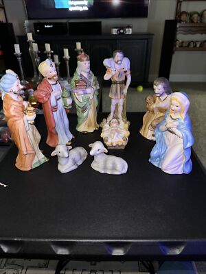 Vintage FRANKEL Nativity Scene Christmas Set 9 Piece Set Nice! | eBay