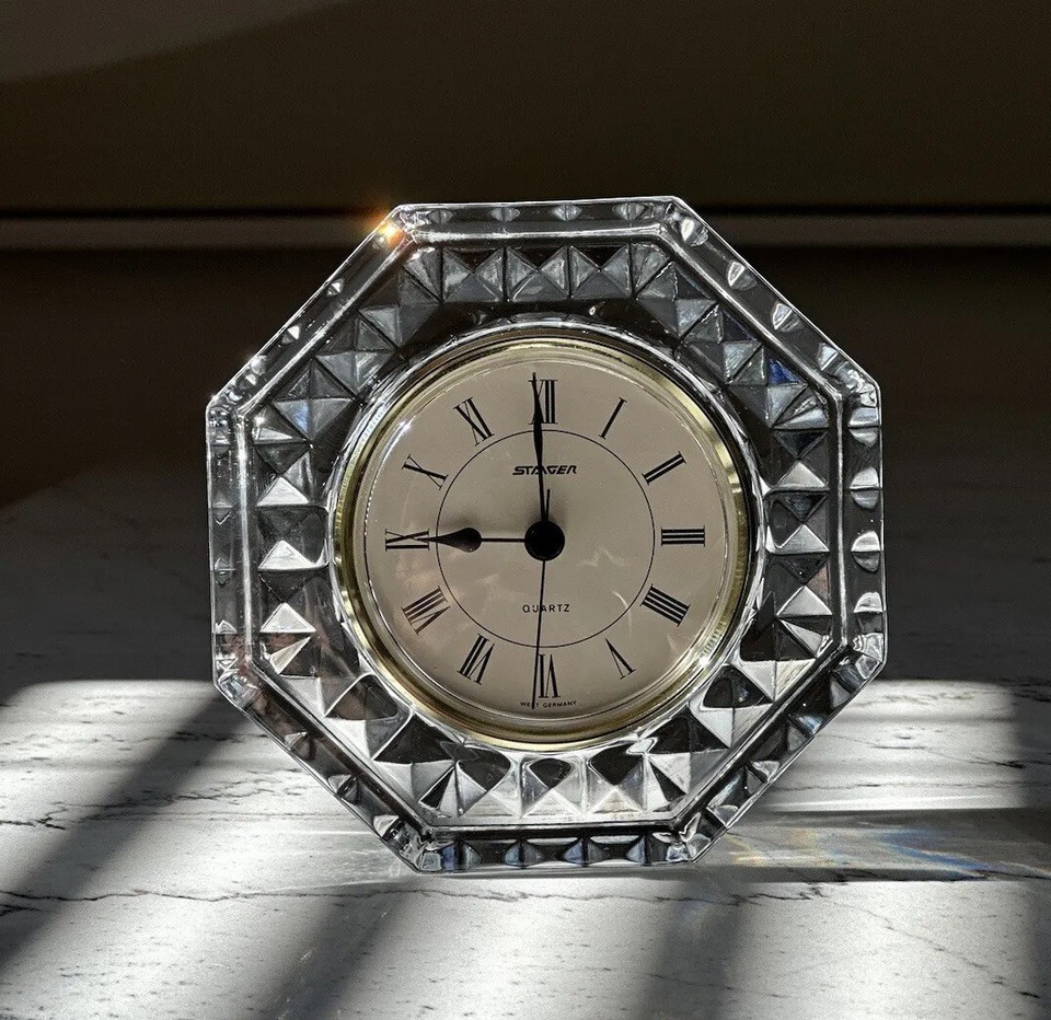 Vintage Staiger Quartz Clock West Germany Movement - Crystal Lead Made ...
