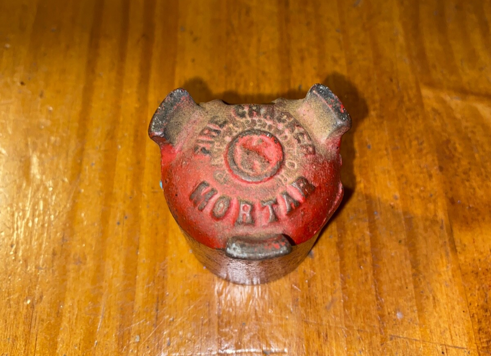 2" Tall Red Kilgore Cast Iron Firecracker Mortar Cannon - No Ball | eBay