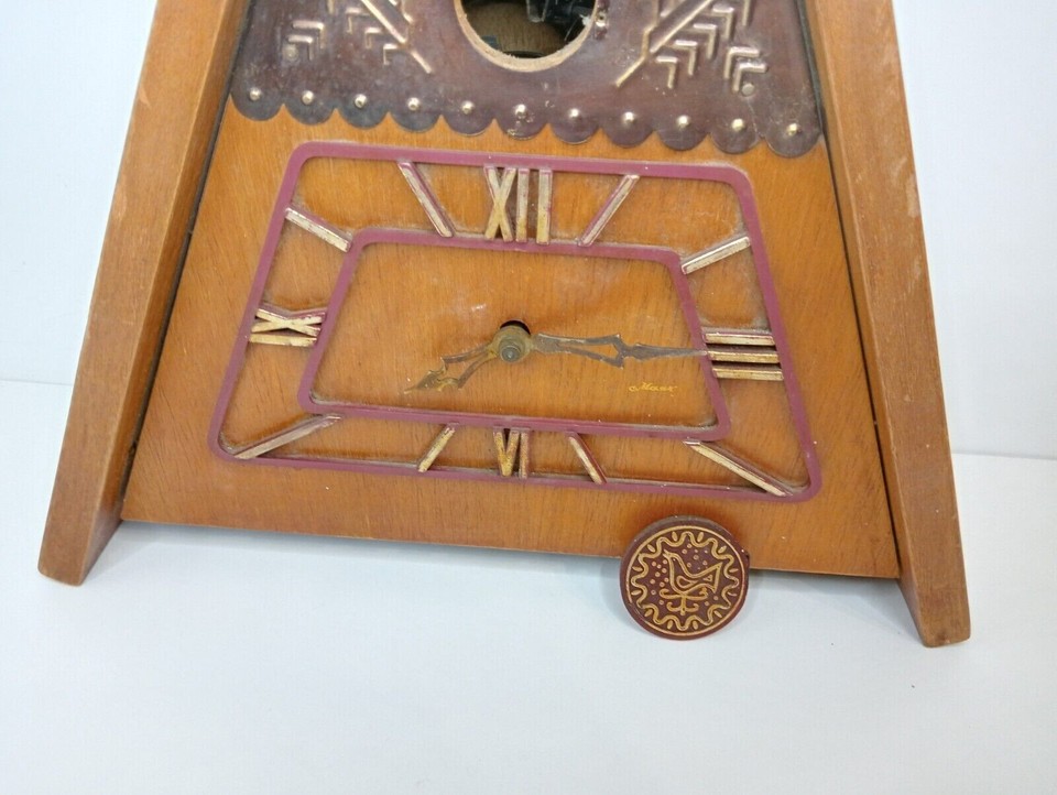 MAYAK MAJAK Cuckoo Wall Clock Vintage Deco Collectible USSR Soviet Wood ...