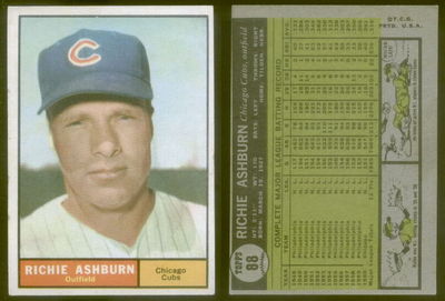 (17321) 1961 Topps 88 Richie Ashburn Cubs-EX | eBay
