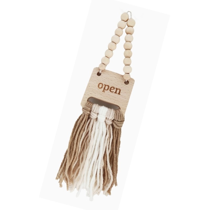 Wooden Occupancy Indicator Sign with Cotton Tassels For Conference Room ...