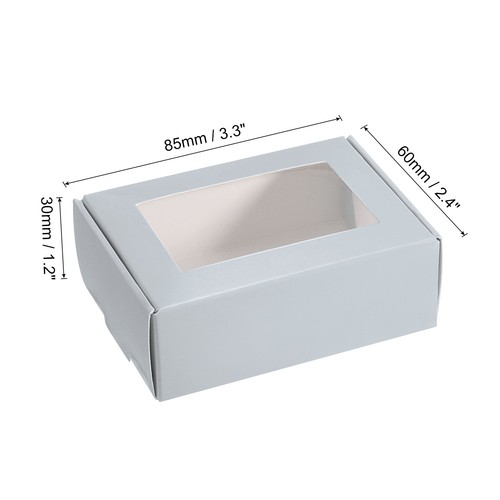 3.3x2.4x1.2" Paper Soap Box with Window, 20 Pack Soap Boxes Rectangle ...