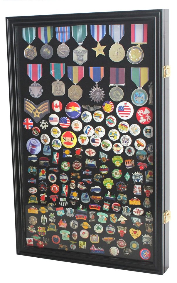 Large Pin Display Case - 25" X 16" Pin Collection Display with 98% UV ...