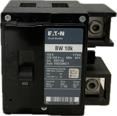 Eaton BW2150 150A Circuit Breaker 2P 150A 240v 10kA‼️SAME DAY SHIPPING‼ ...