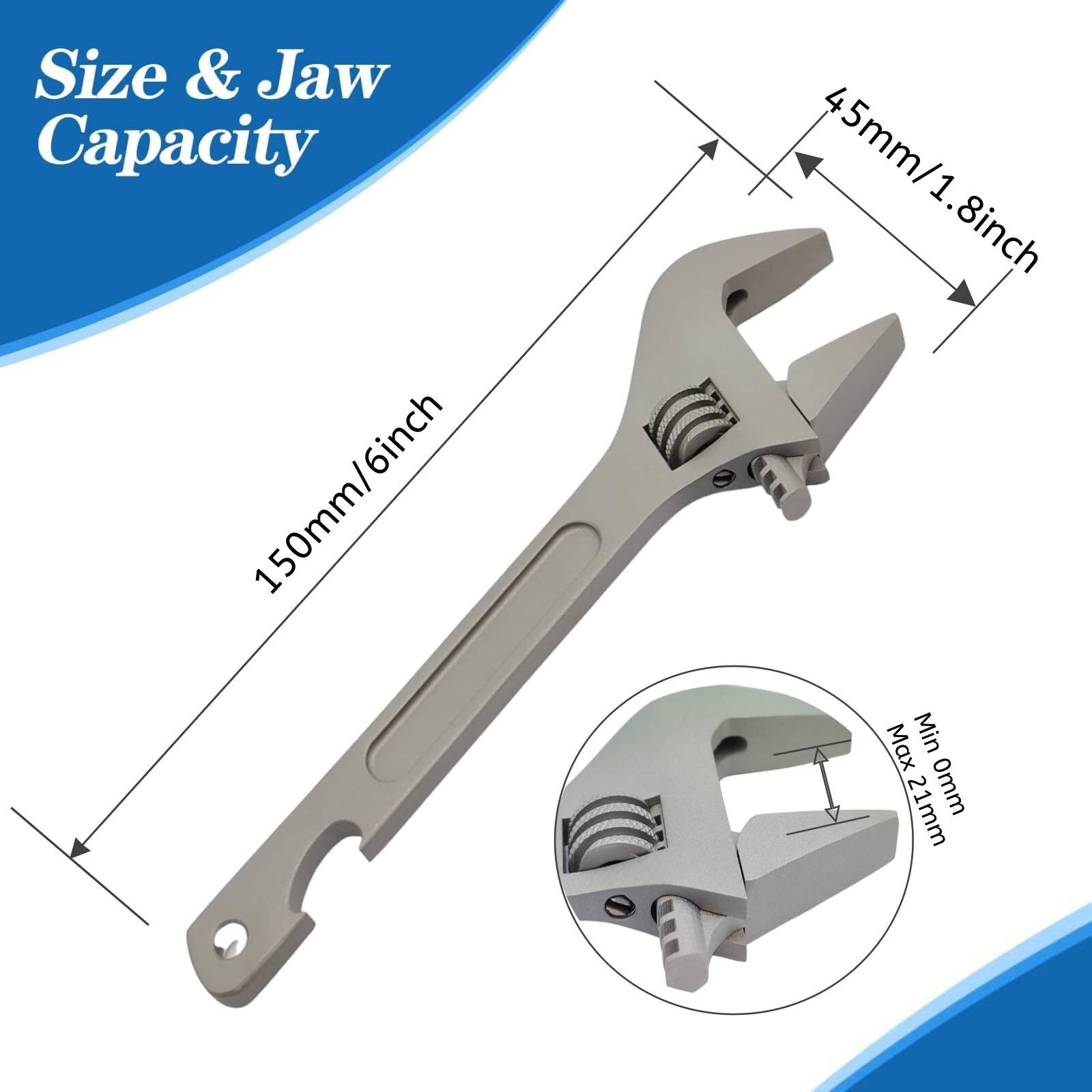 Titanium Wrench Rison Titanium Adjustable Wrench Multi-Tool GR5 Ti EDC ...