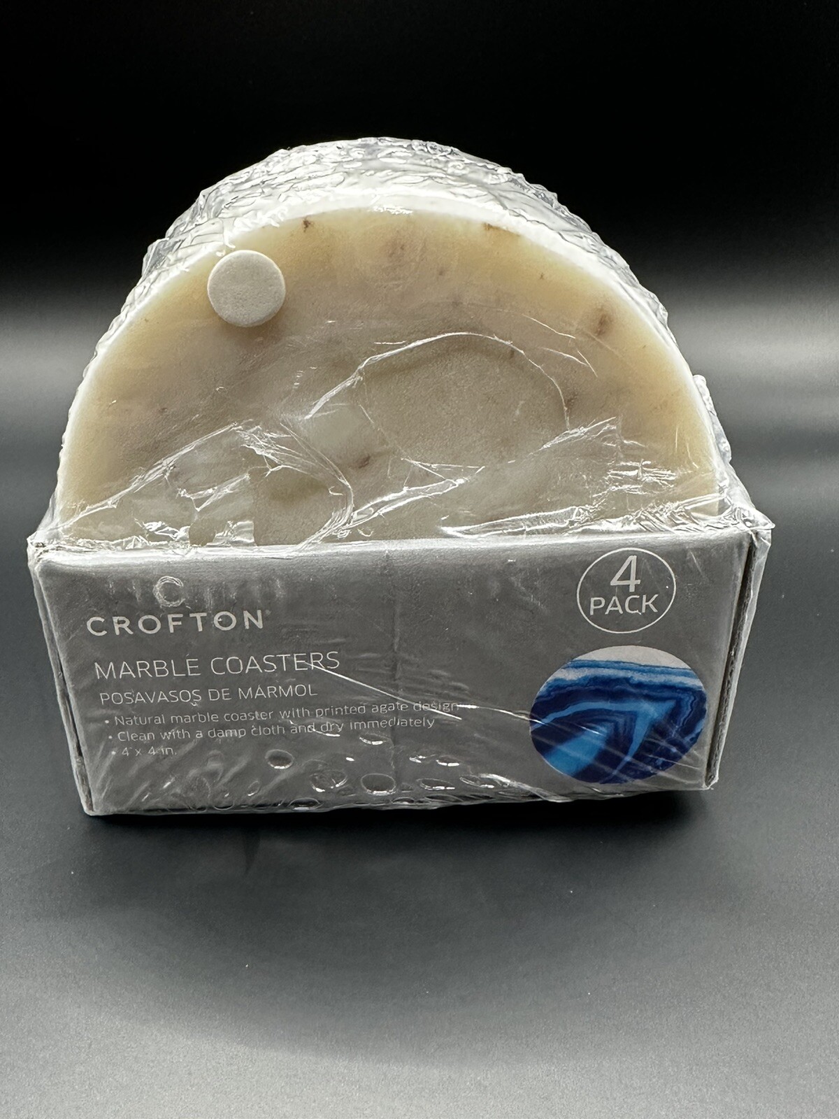 Crofton Marble Coasters Set Of 4 Brand New Blue | eBay