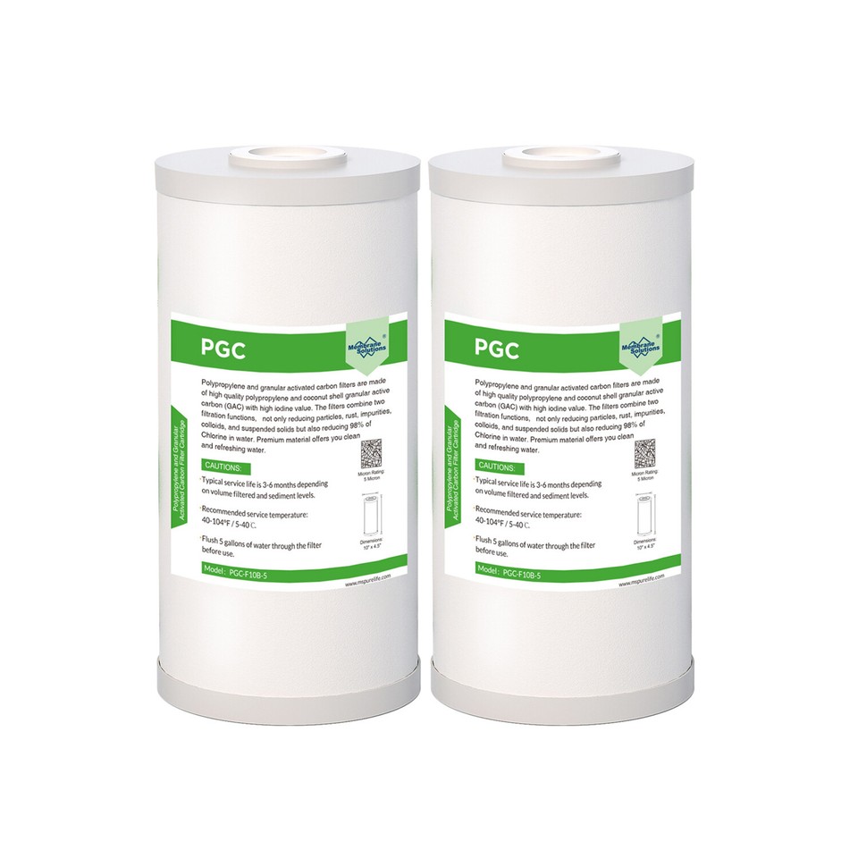 2Pack 5μm 10"X4.5" Sediment Water Filter Carbon Replacement for Big ...