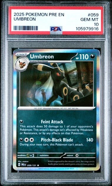 Umbreon 2025 Scarlet & Violet: Prismatic Evolutions #059/131 Holo Price Guide - Sports Card Investor