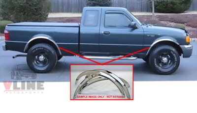 Fits 93-05 RANGER 4pc Set Chrome Polished Stainless Fender Trim Non ...