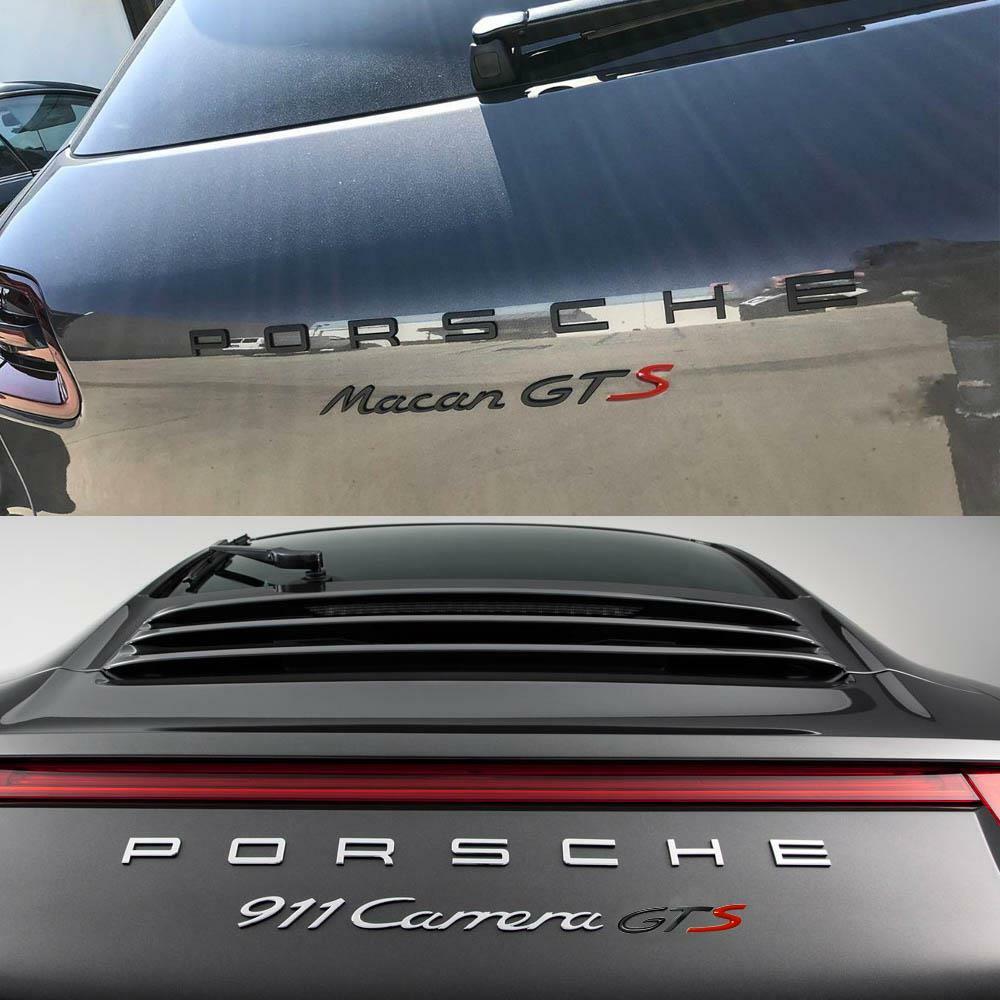 Glossy Black & Red GTS Letter Emblem Rear Trunk Boot Decal Badge For ...