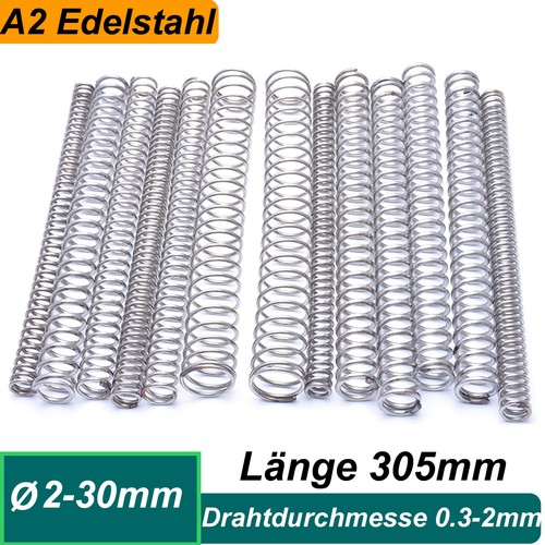 Pressure spring steel springs reset springs springs stainless steel A2 ...