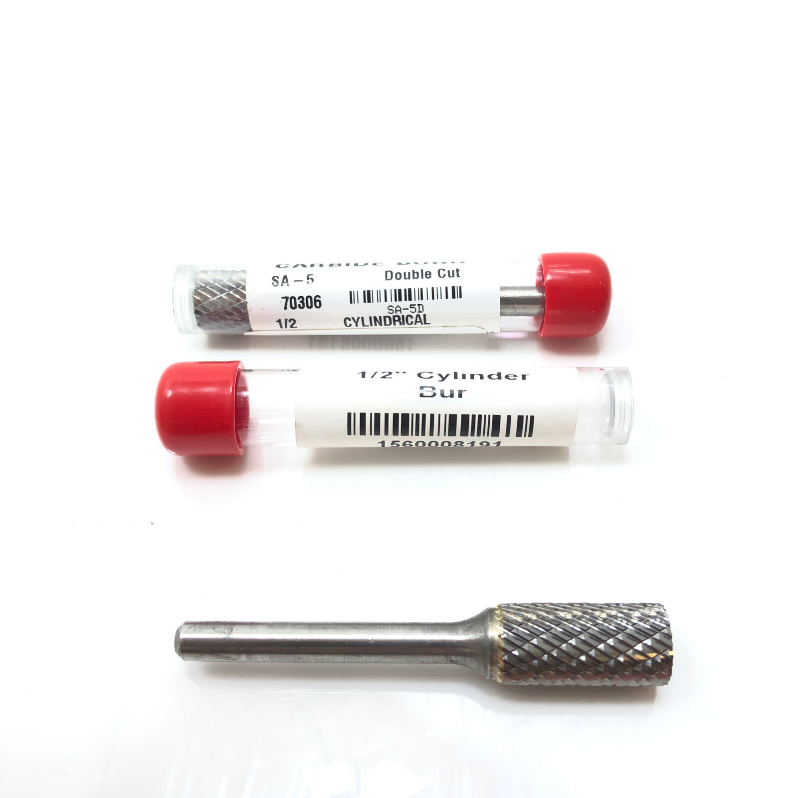 Lot (5) HTC Tools Carbide Burr Set Tree Cylinder Cone SM-4 SA-5 SF-5D 1 ...