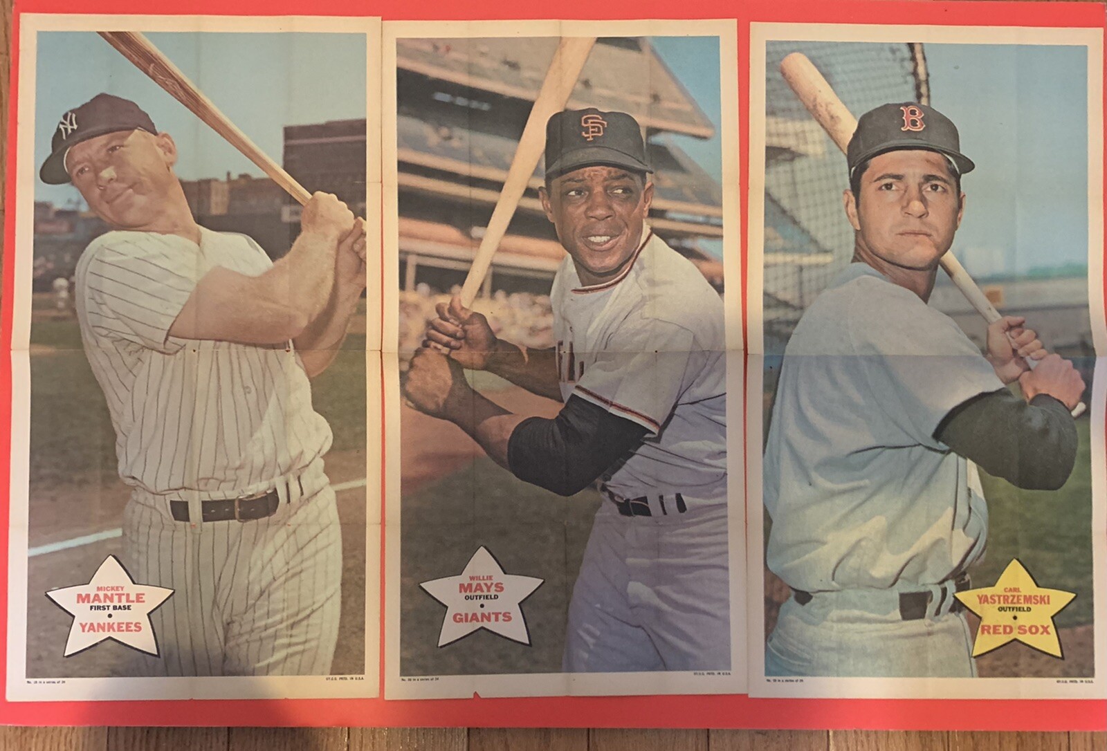 1968 topps baseball posters Mickey Mantle, Willie Mays, And More (14 ...