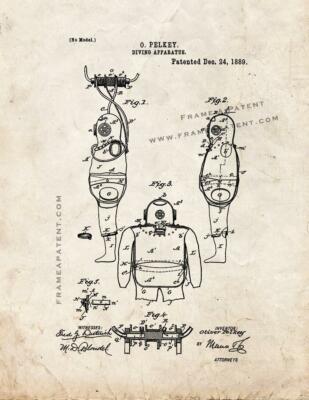 Diving Apparatus Patent Print Old Look | eBay