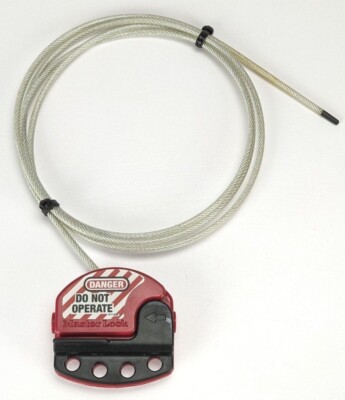 Master Lock® 8611 Adjustable Cable Lockout, 6 ft L Steel, Red | eBay