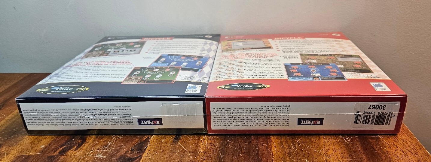 Vintage Big Box POKER & BLACKJACK BICYCLE Y2K Sealed PC Computer Game ...