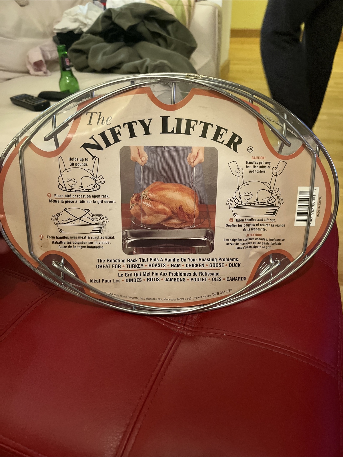 Nifty Lifter Roasting Rack Handles for Easy Lifting Turkey Chicken Duck ...