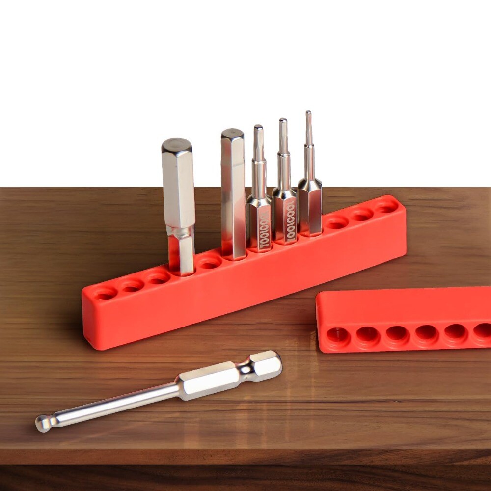 12-hole Bit Holder Red Plier Organizer Impact Bit Holder Storage and ...
