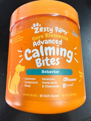 Zesty Paws Calming Bites for Dogs Behavior 90 Soft Chews Pet Treats ...