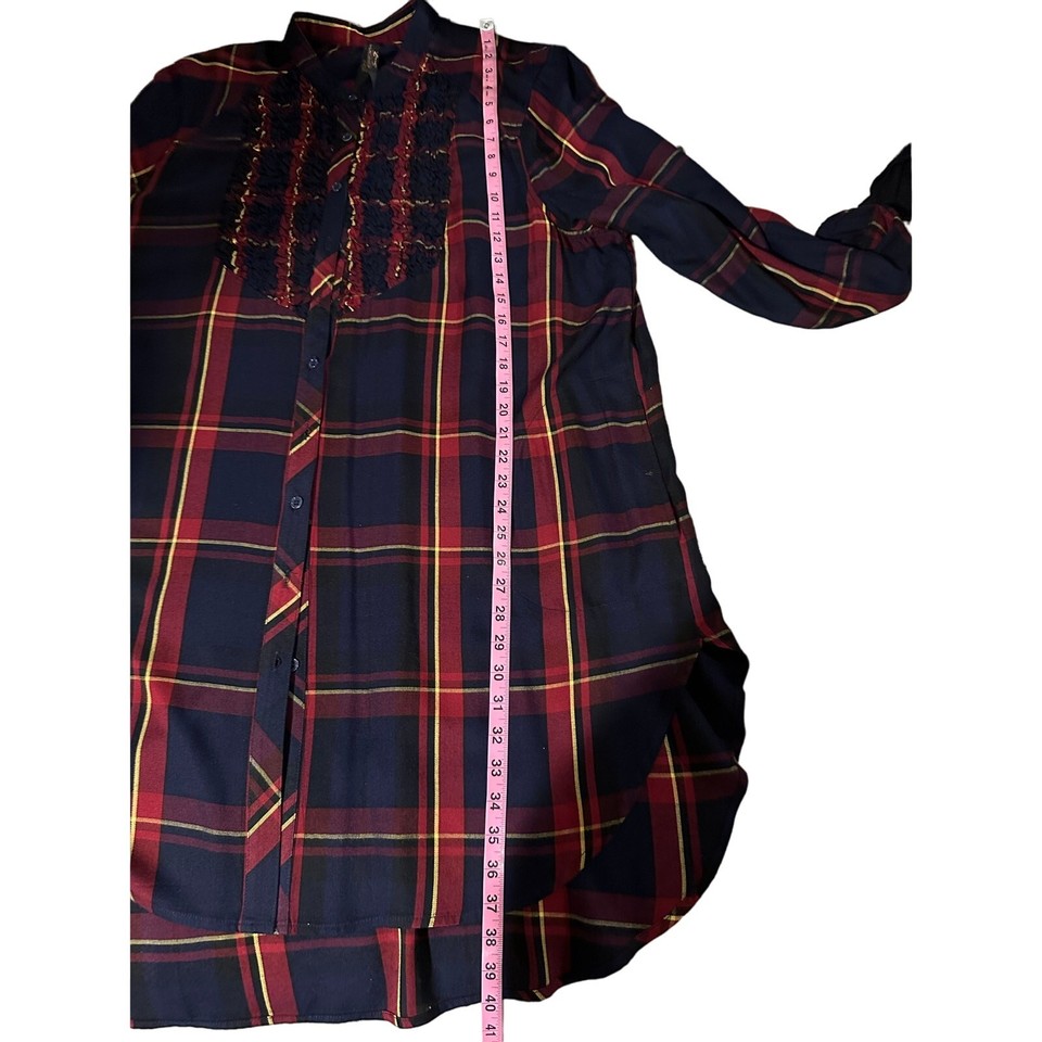 Melissa McCarthy- Plaid Tunic Dress Ruffle Flannel - 1X | eBay