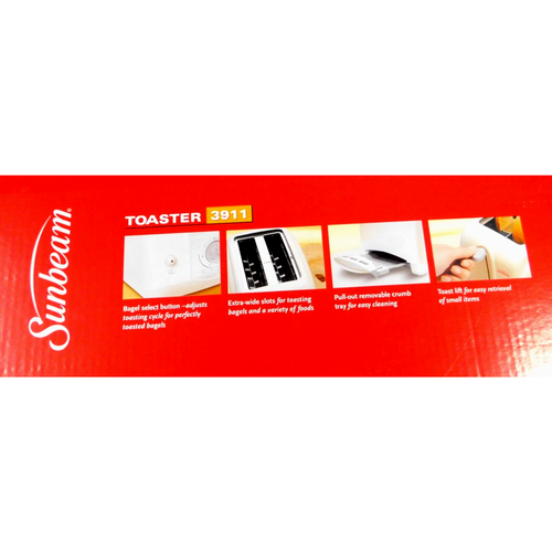 NEW SEALED BOX Sunbeam 4-Slice Wide Slot Toaster-Model #3911, Black W ...