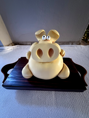 Paolo Chiari Pig Piggy Bank with Stopper Antropomorphic Resin Funny ...