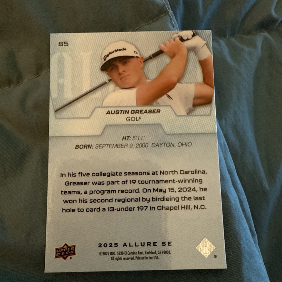 2025 UPPER DECK ALLURE SE #85 Austin Greaser - FIRST LOOK | eBay