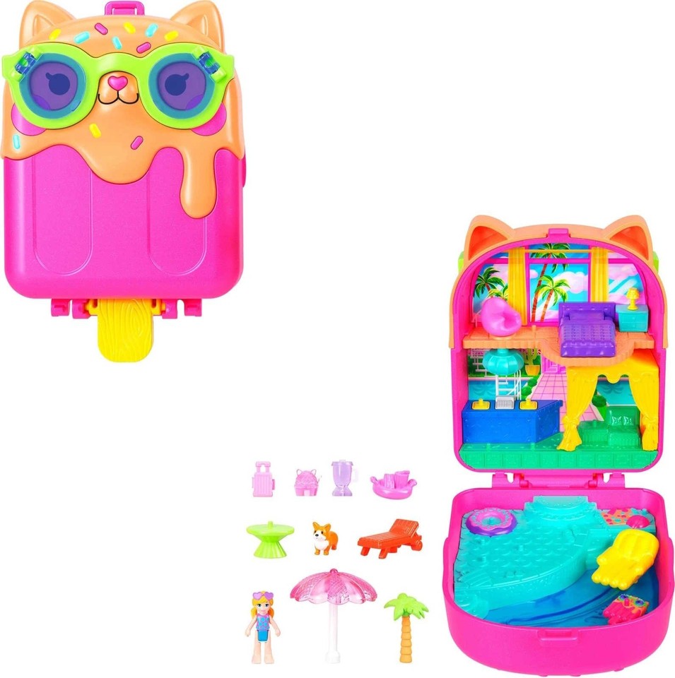2025 Polly Pocket 80th Ann KITTY POPSICLE RESORT JCB17 Compact Playset NEW Read | eBay
