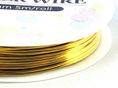 1 x 10M ROLL Gold Plated Copper Wire 0.6mm Nickel Free Jewellery Craft ...