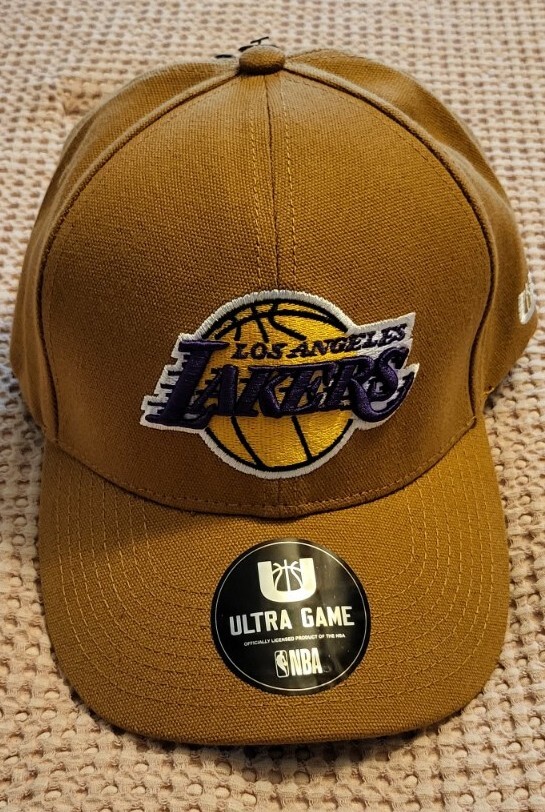 NEW Ultra Game NBA LA Lakers Los Angeles Adjustable Hat Cap Khaki Brown ...