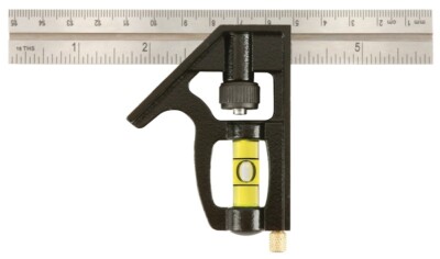 Johnson Level 406EM Heavy Duty 6" Combination Square with Level Scriber ...