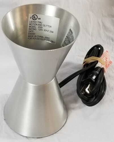 2) Silver Motion and Glitter Lava Lamp Base Only + Arched Rainbow Oil ...