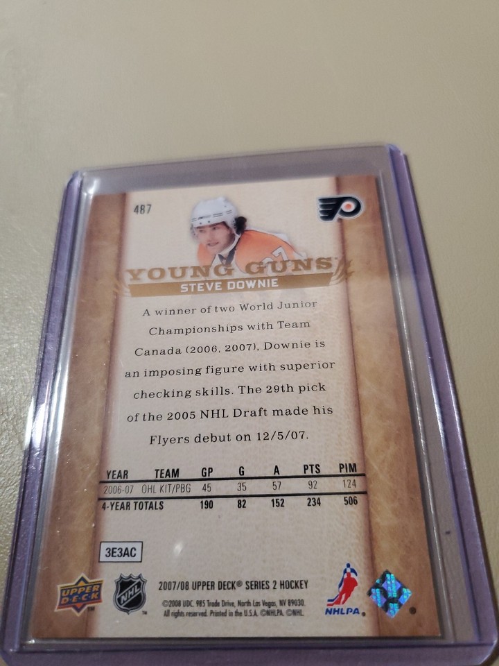 2007-08 STEVE DOWNIE YOUNG GUNS ROOKIE CARD PHILADELPHIA FLYERS . | eBay
