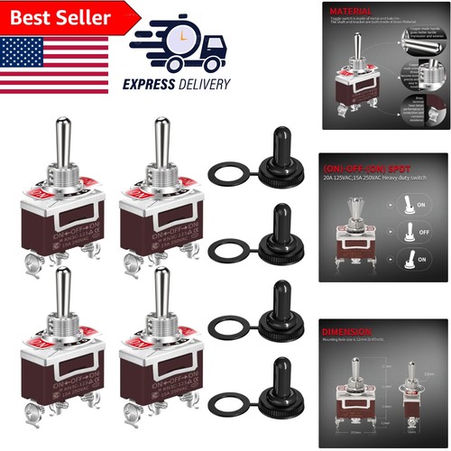 Durable SPDT 3-Way Waterproof Toggle Switch - 20A for Marine ...