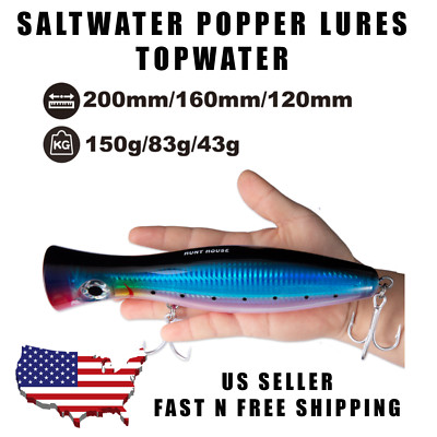 Topwater Popper 120/160/200 Big Game Saltwater Surface Popper Fishing ...