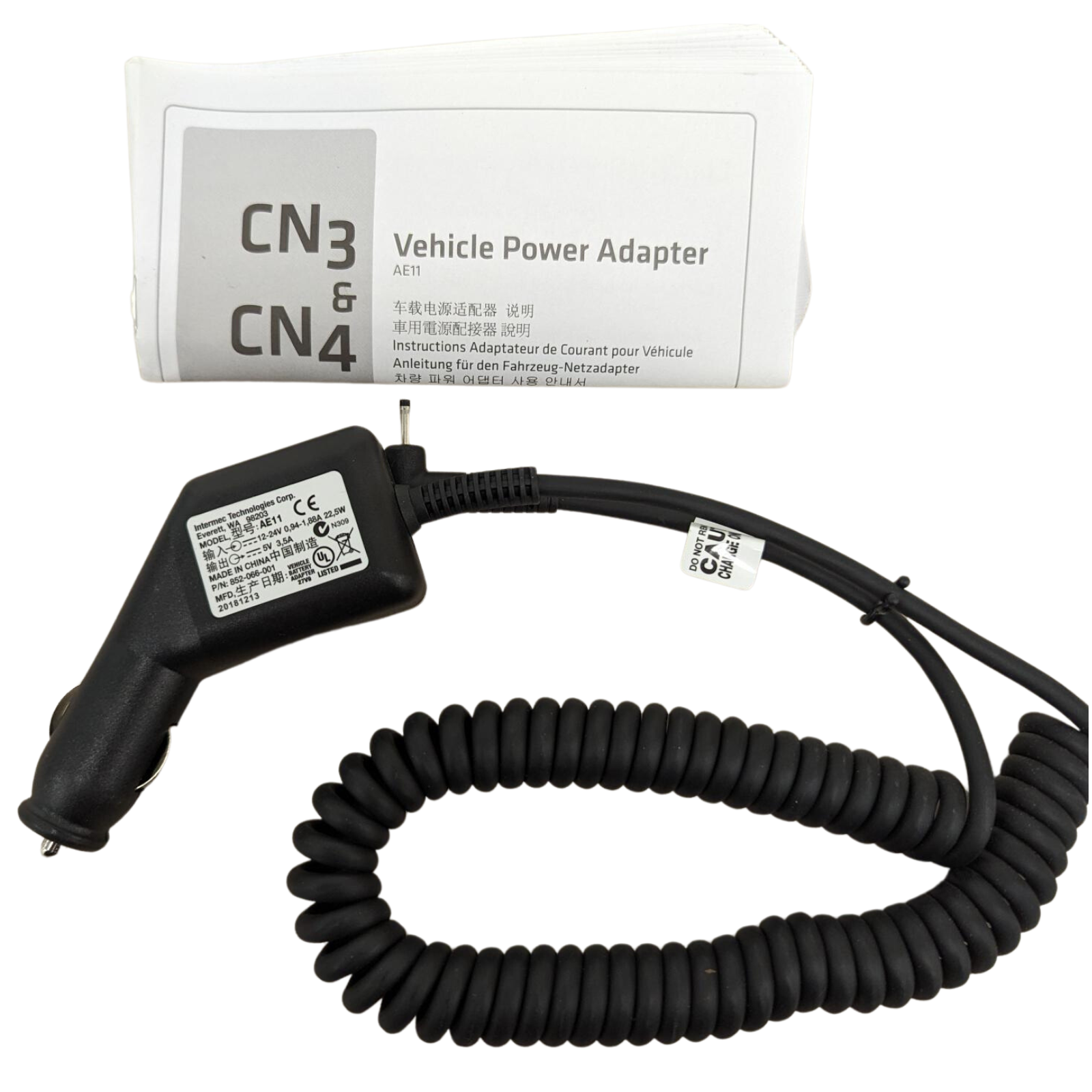 INTERMEC TECHNOLOGIES 852-066-001 CN3 Auto Power Adapter w Barrel Jack ...