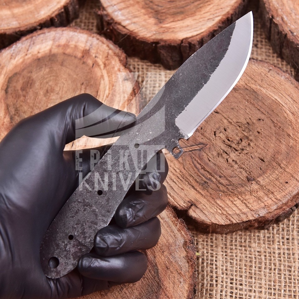 8’' Handmade 1095 Steel Blank Blade–Custom skinner Knife Razor Sharp ...