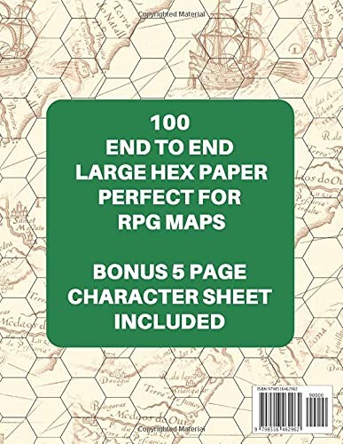 RPG Hex Paper For Map & Wargaming Terrain Drawing: 5 in 1 Inch ...