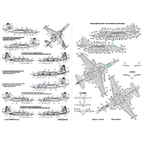 Digital Rooks Sukhoi Su-25. Decal for aircraft model Scale 1/48 Foxbot ...