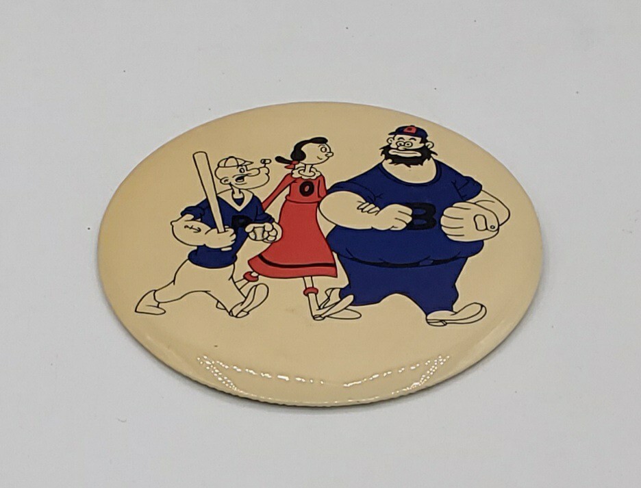 Vintage 6" Jumbo Popeye, Olive Oil, and Brutus Pin-back Button | eBay