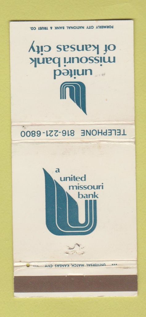 Matchbook Cover - United Missouri Bank Kansas City MO WEAR 30 Strike | eBay