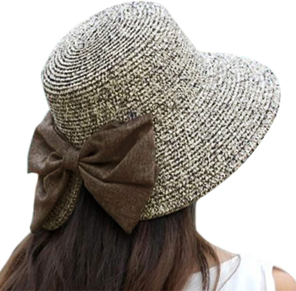 Muryobao Women Straw Hats Wide Brim Foldable Packable Roll Up Cap