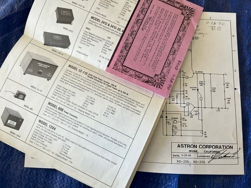Vintage Astron RS-20A / RS-20S Power Supply Schematics | eBay