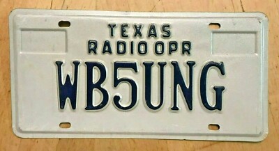 TEXAS HAM RADIO OPERATOR LICENSE PLATE " WB 5 UNG " TX | eBay