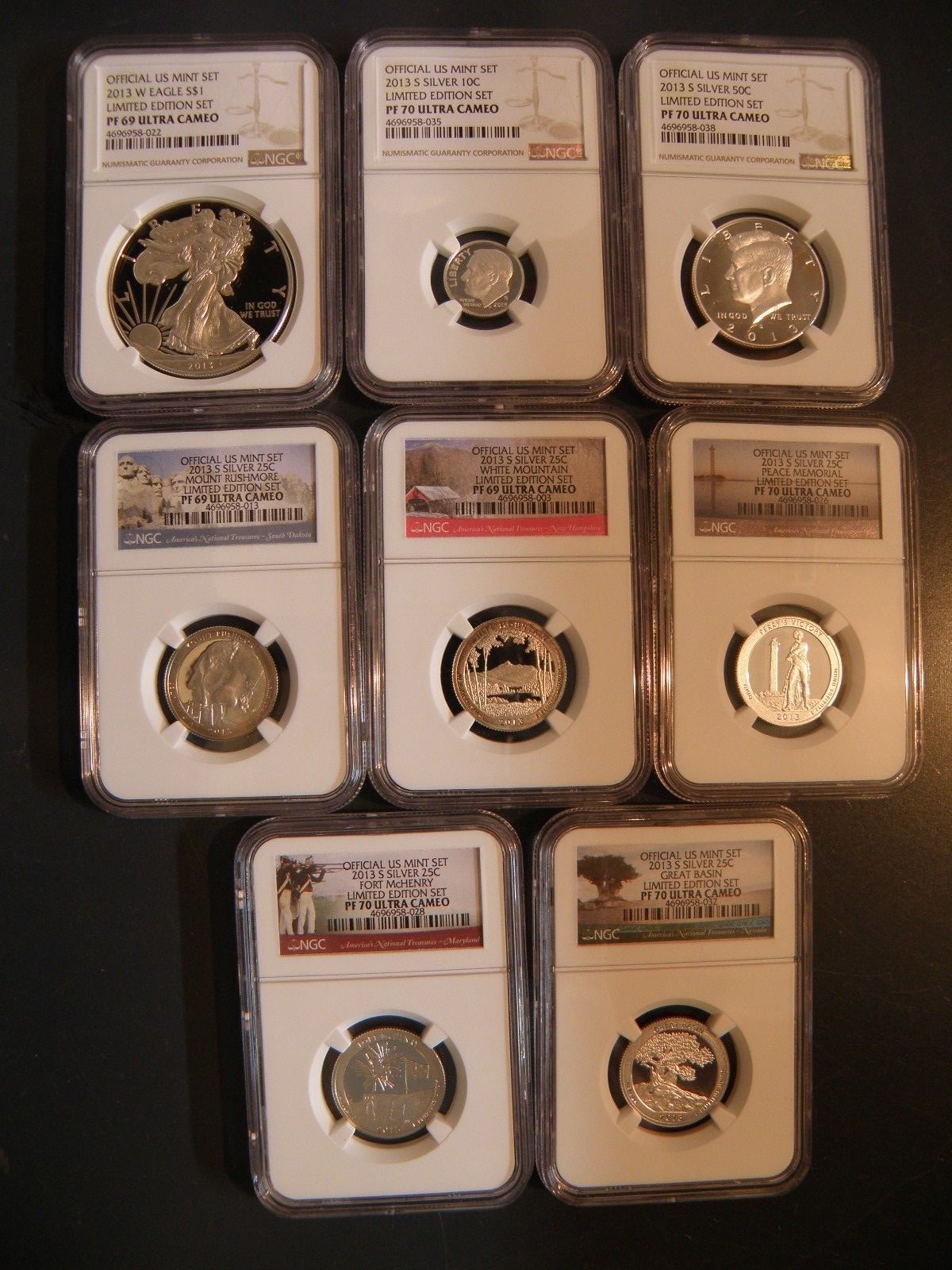 2013 LIMITED EDITION PROOF SET "NGC" SPECIAL QUARTER LABELS "ONLY ONES ...