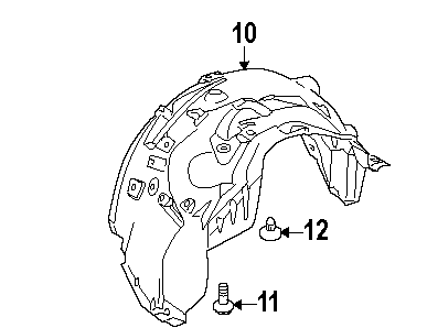 Land Rover LR3 10 - 16 OEM Fender Liner Splash Guard LR015162 Front ...